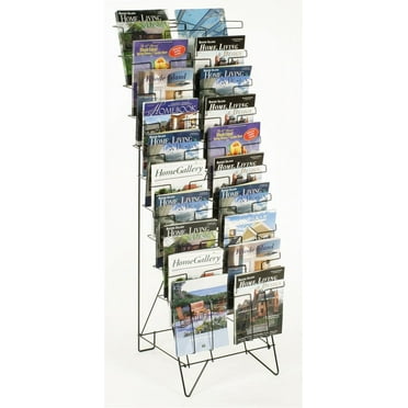 Newspaper Rack, Includes a 14” x 4.5" Sign Frame, Black Coated Steel ...