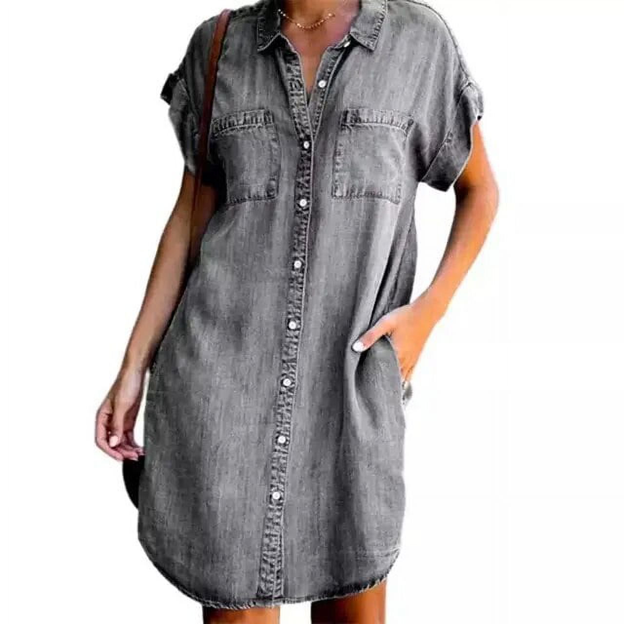 Click here for Unbranded 2023 Summer Lapel Short Sleeve Slim Deni... prices