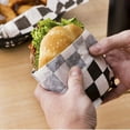 Black & White Checkered Wax Deli Sandwich Wrap Paper Sheets Basket ...