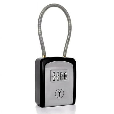 Portable Safe Key Holder Lock Box with Removable Cable Shackle Indoor ...