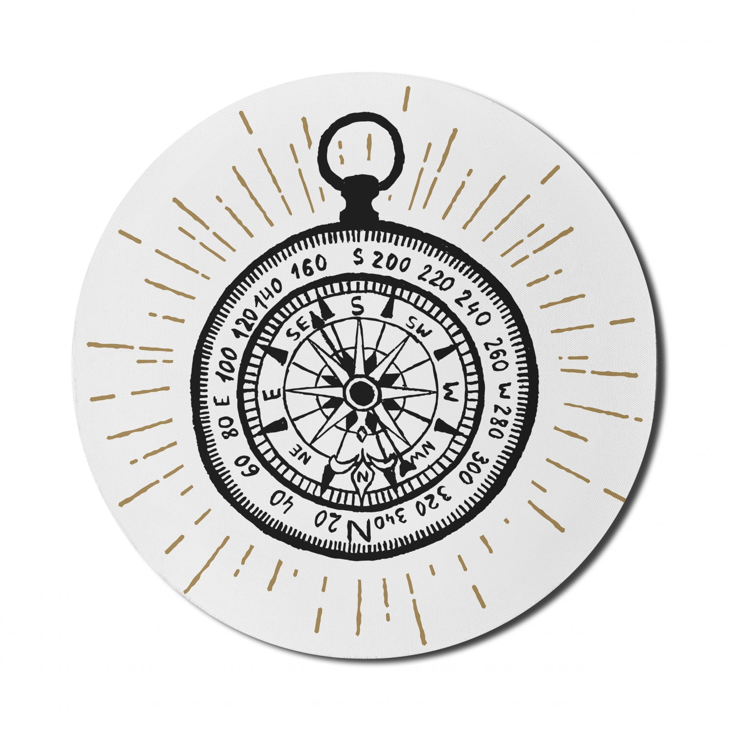 Compass Mouse Pad for Computers, Hand Drawn Vintage Inspired Sea ...