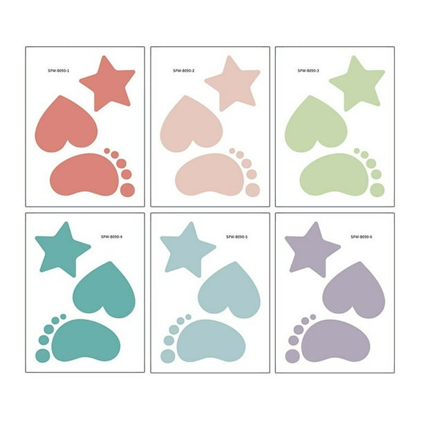letairis 6 Pieces Footprint Floor Sticker Poster Bathtub Thick ...