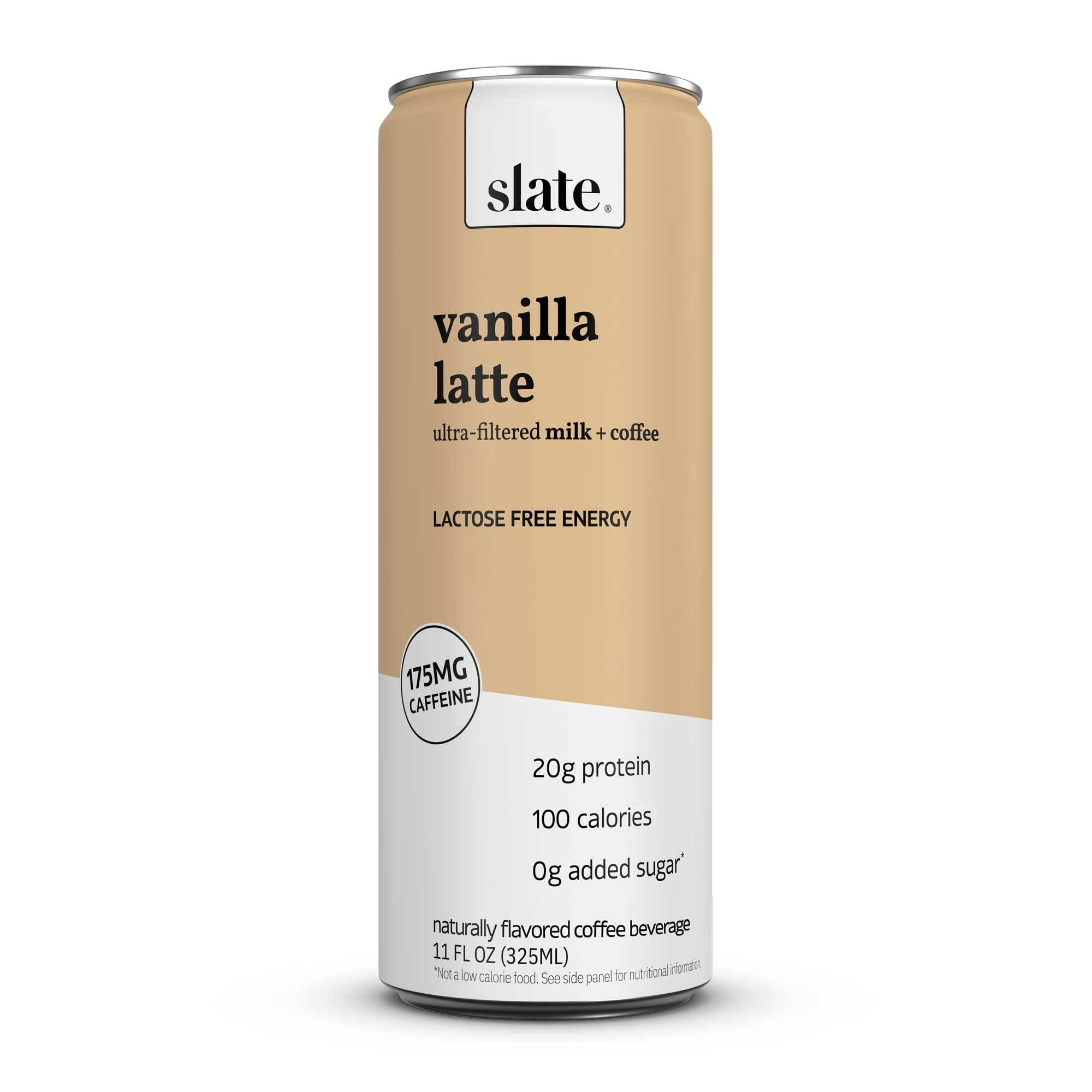 Slate Milk - High Protein Shake, Vanilla Latte, 20g Protein, 0g Added ...
