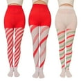 Christmas Candy Cane Striped Full Length Tights Stockings Hosiery For