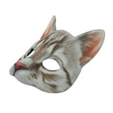 Adults Realistic Half-Face Cat Mask, Halloween Costume Party Accessory ...