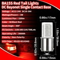 4pcs 12V 1156 BA15S Red 1003 1141 7506 LED Bulbs Brilliant Red,DC ...