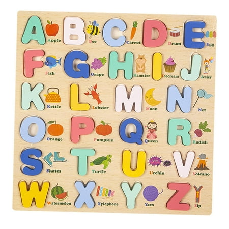 Runquan Wood Pegged Puzzle Boards Alphabet Puzzle Boards for Age 3 ...