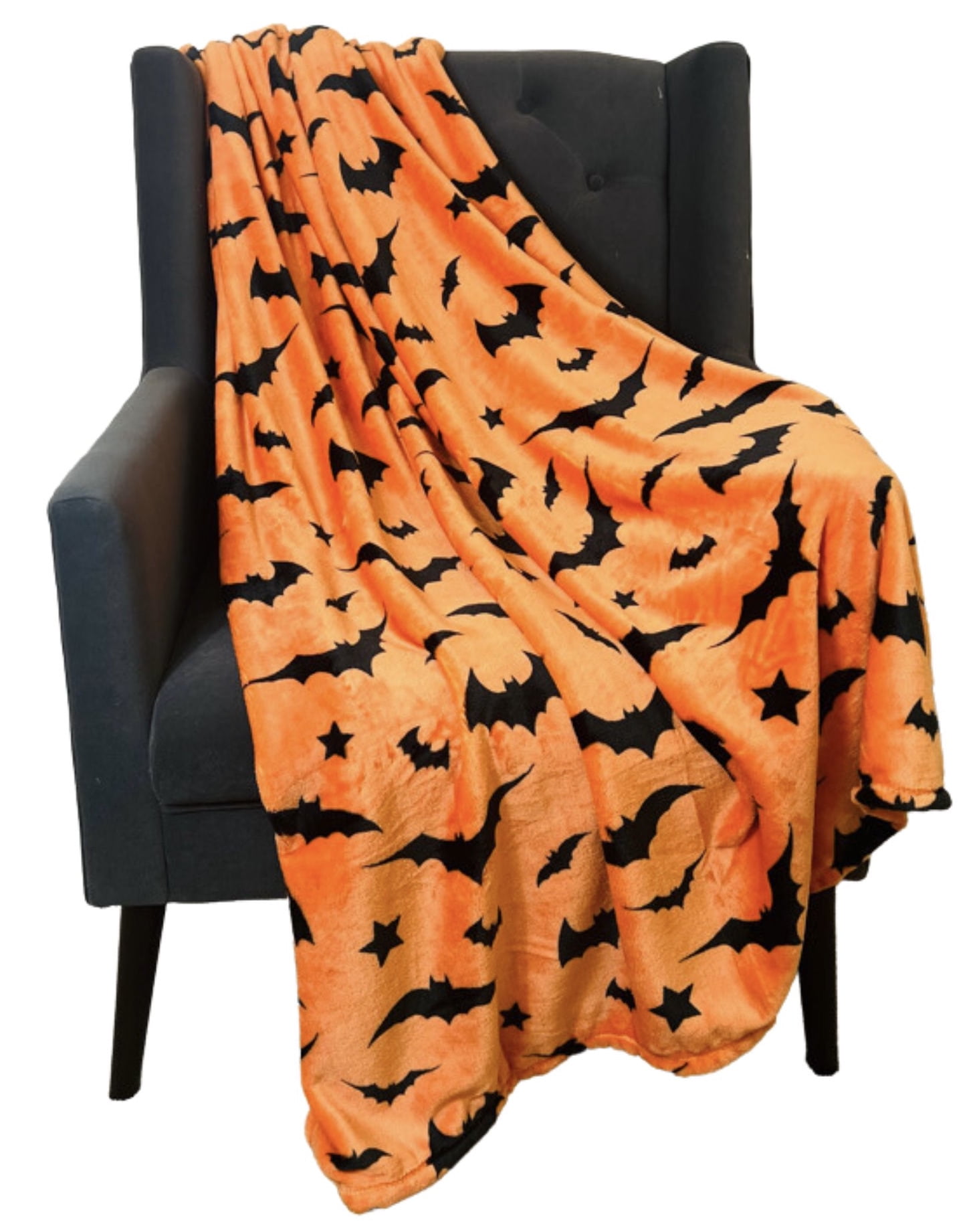 Serafina Home Halloween Throw Blanket: Soft Black Bats Silhouette on ...