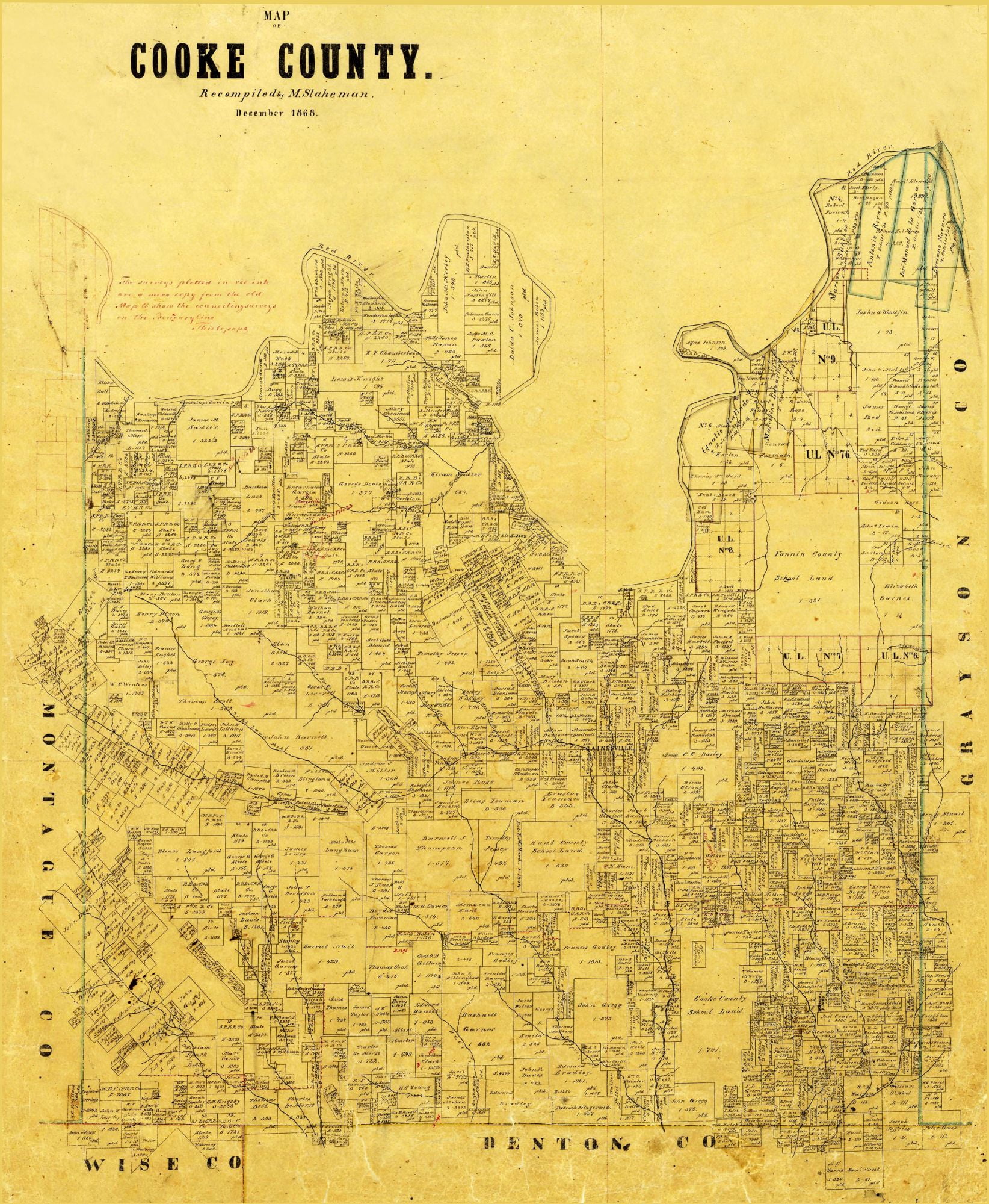 Cooke County Texas 1868 23 X 2798