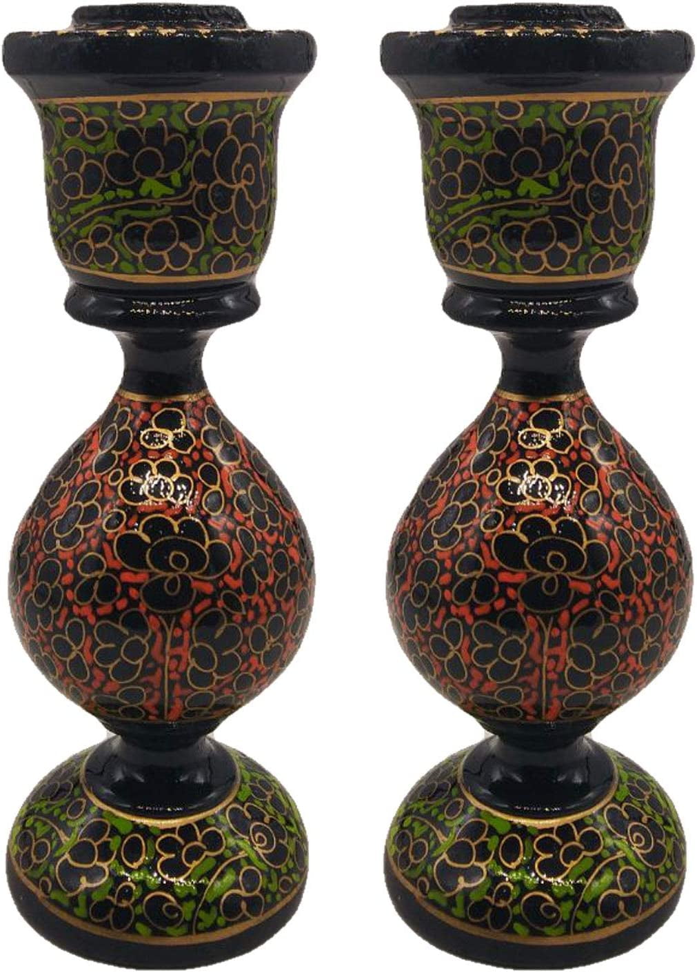 India Meets India Papier Mache Candlesticks Holder Set of 2 Candle ...
