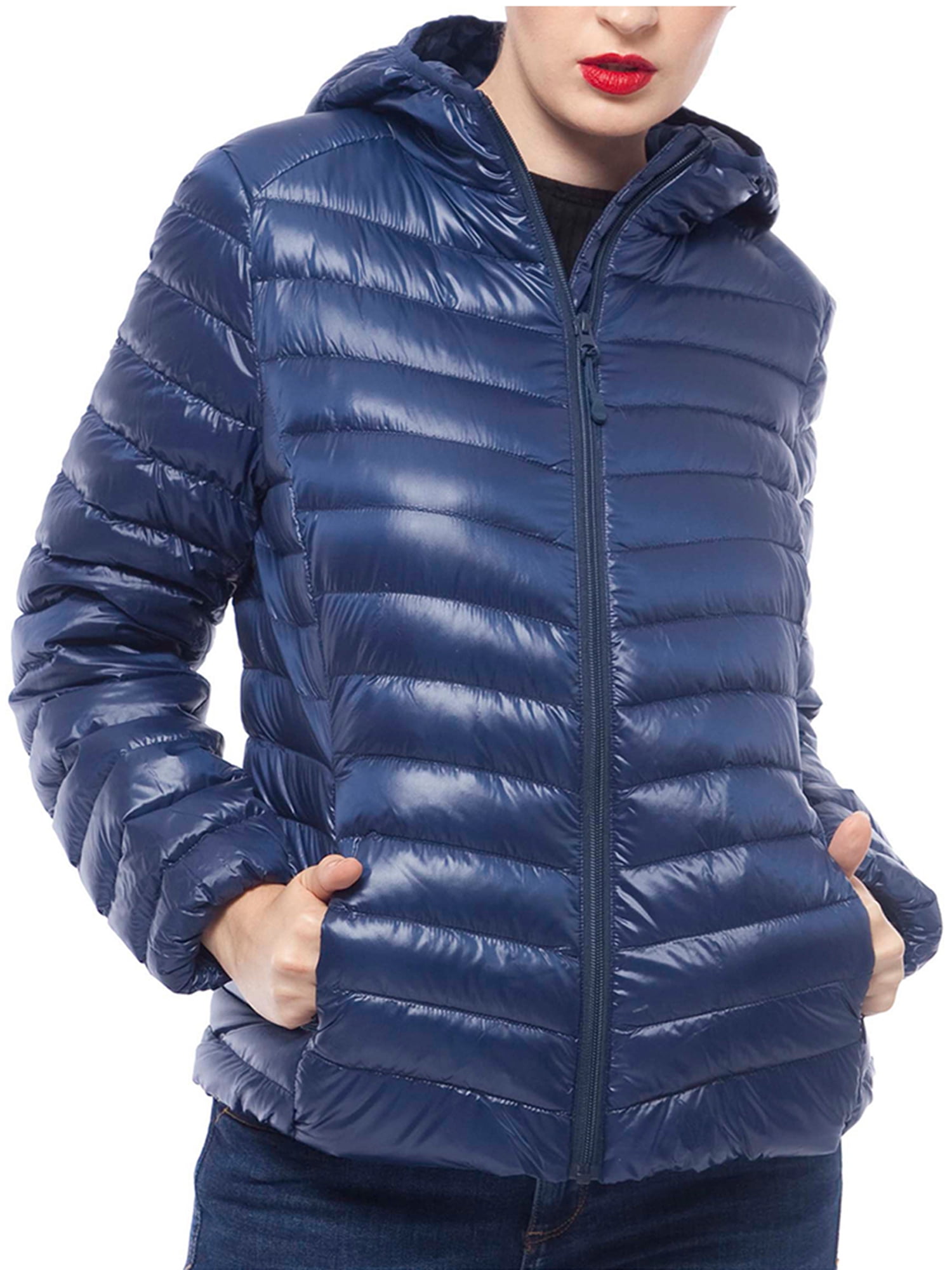 Rokka&Rolla Women's Ultra-Light REAL DOWN Jacket Packable Puffer Coat ...
