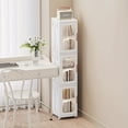 4-Tier Adjustable Folding Storage Cabinet with Clear Doors & Rolling ...