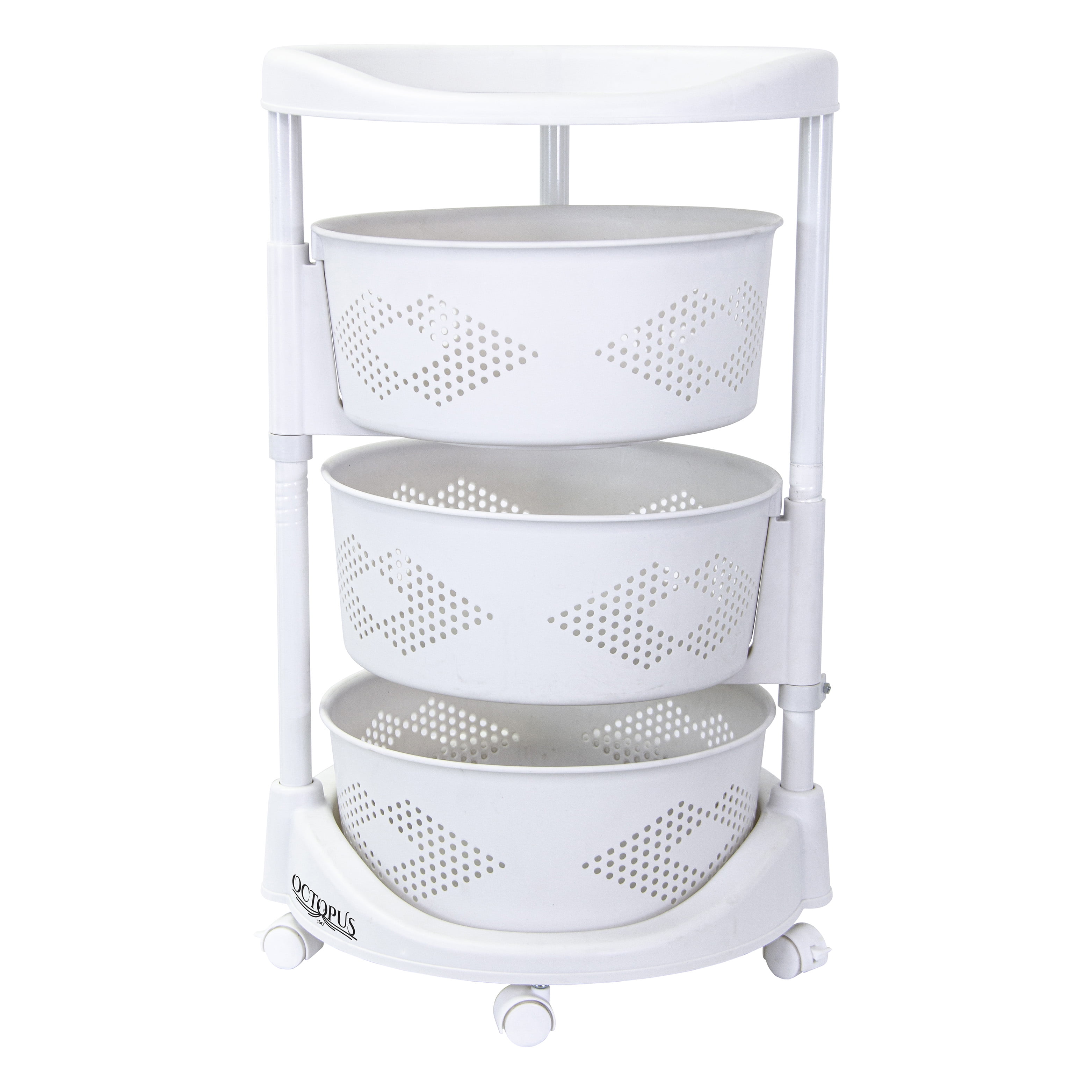 Octopus 360 3 Tier Rolling cart Kitchen Organization Plastic Rotating ...