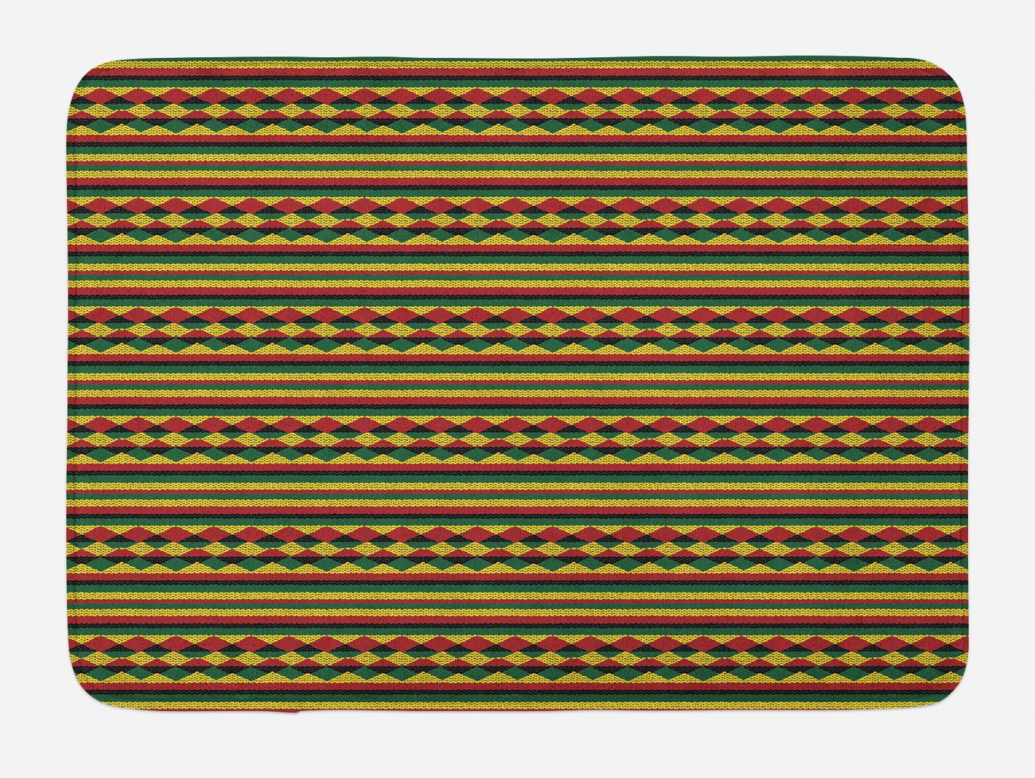 Kente Pattern Bath Mat, Traditional African Pattern in Lively Colors ...