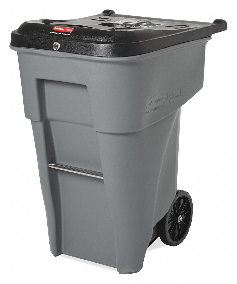 Rubbermaid Confidential Waste Container,Gray,65gal. FG9W1088GRAY ...