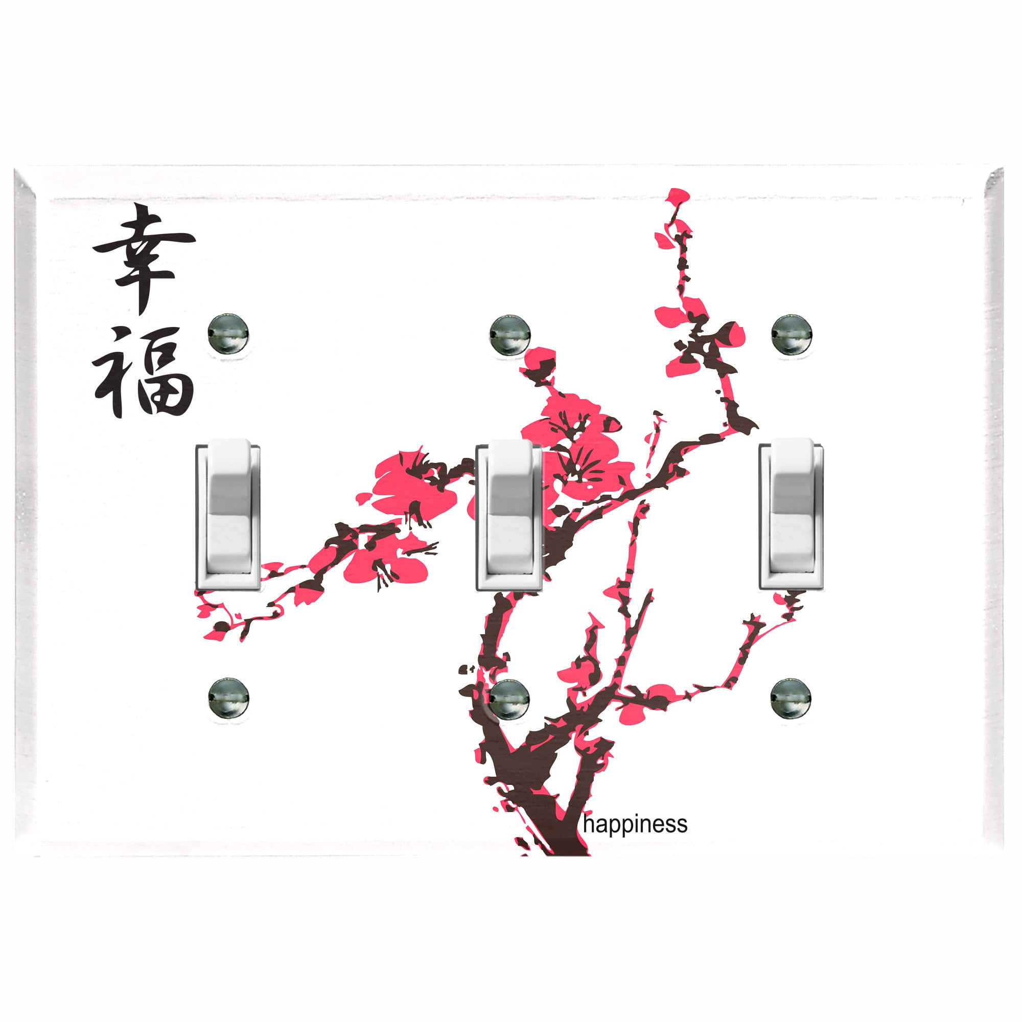 Metal Light Switch Plate Cover Japanese Pink Sakura Flower House Red ...