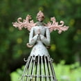Attraction Design Antiqued Praying Metal Garden Angel Statue with Hooks ...