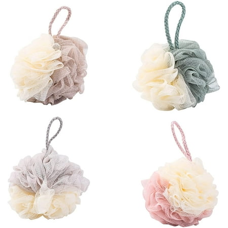 4Pcs Bath Sponge Soft Ball Extra Dense Shower Ball Gentle Bathing Body ...
