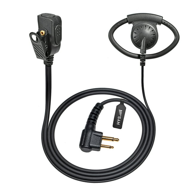 HYS Walkie Talkie D Sahpe Headset with In-line PTT/Mic for Motorola Mag ...
