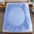 Cotton Fitted Sheet with Elastic Bands Non Slip Adjustable Mattress ...