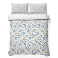 Country Flower Leaf Seamless 3 Pieces Quilt Set,1 Quilt with 2 Shams ...