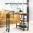 EastVita Sofa Side Table Coffee Table 360° Rotatable Mobile End Table ...