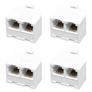 ELECTCHN Two Way Telephone Splitters RJ11 Male to Dual Female Cable ...