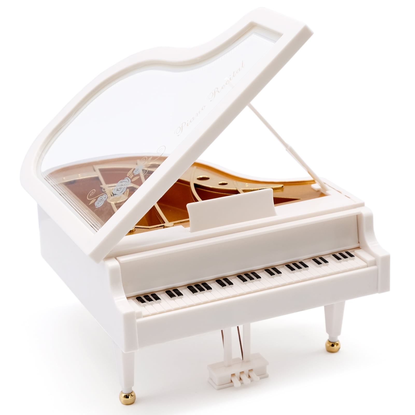 Classic Piano Shape Music Boxes Mechanism Music Boxes White - Walmart.com