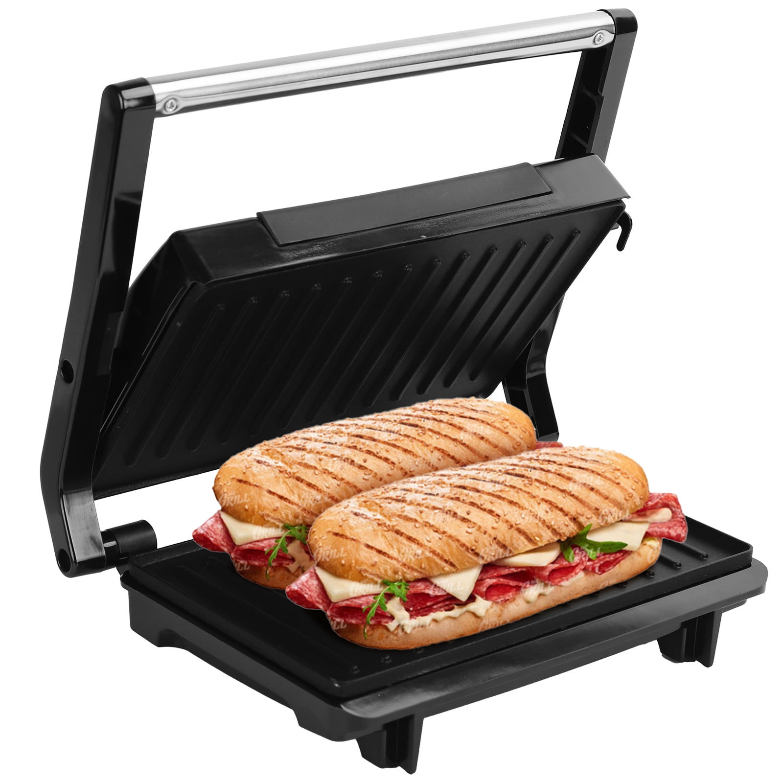 Aigostar Sandwichera Electrica, prensa de panini de doble cara, 750W ...