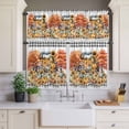 Kitchen Window Curtains Valance and Tier Set, Thanksgiving Pumpkin ...