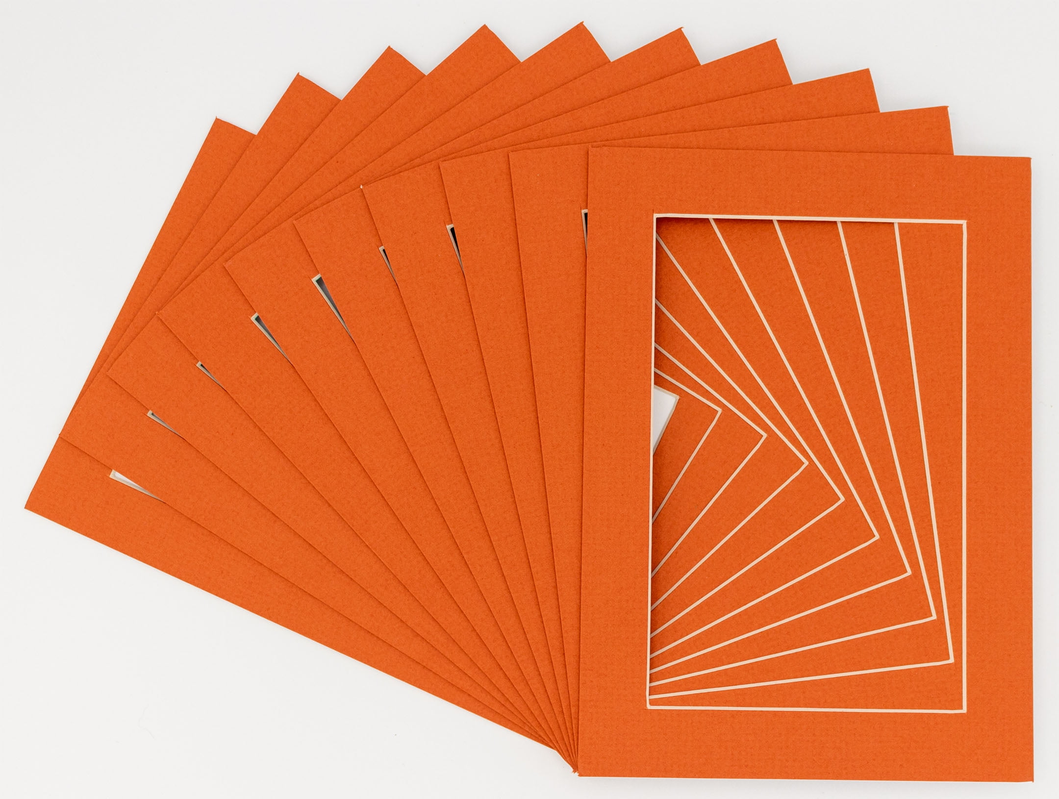 Dark Orange Acid Free 11x17 Picture Frame Mats with White Core Bevel ...