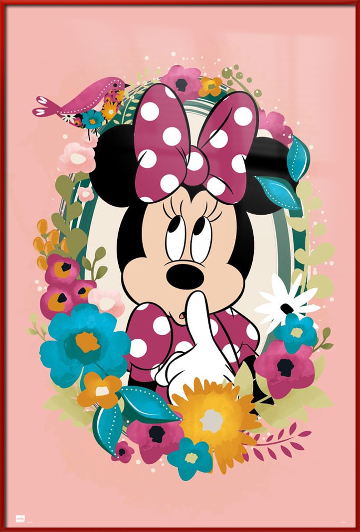 Minnie Mouse - Framed Disney Poster (Portrait & Flowers) (Size: 24" X ...