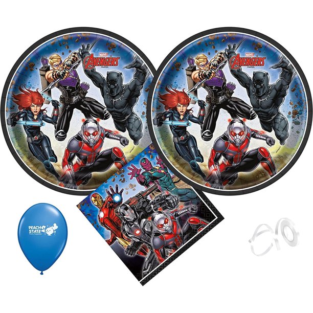 Marvel Avengers Superhero Party Supply Bundle with Cake Plates and ...
