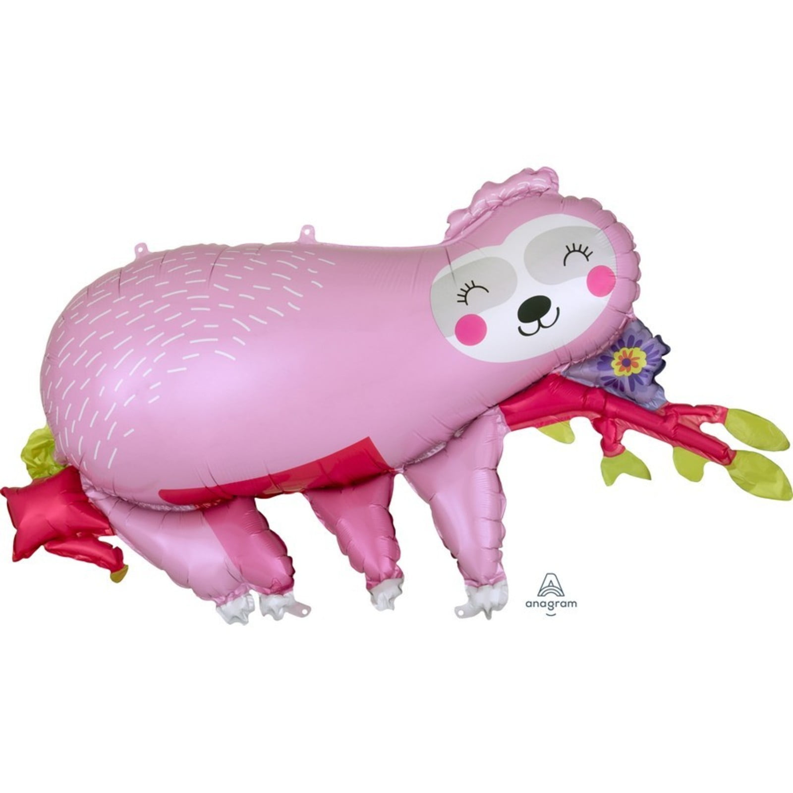 Pink Sloth 37" Jumbo Shaped Foil Balloon - Walmart.com
