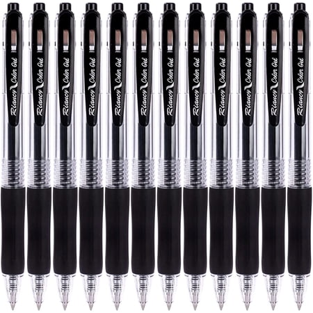 Fine Point Black Gel Ink Pens for Smooth Writing Retractable Rollerball ...