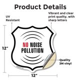 No Noise Pollution 12 inch X 12 inch Shield Shaped Heavy Duty 3.2 mil ...