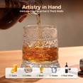 360 Spinning Crystal Glass, Heavy Relief Base Whiskey Tumbler, Unique ...
