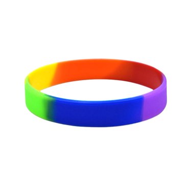 GOGO 10 Pcs Adjustable Rainbow Pride Silicone Bracelets, LGBTQ ...