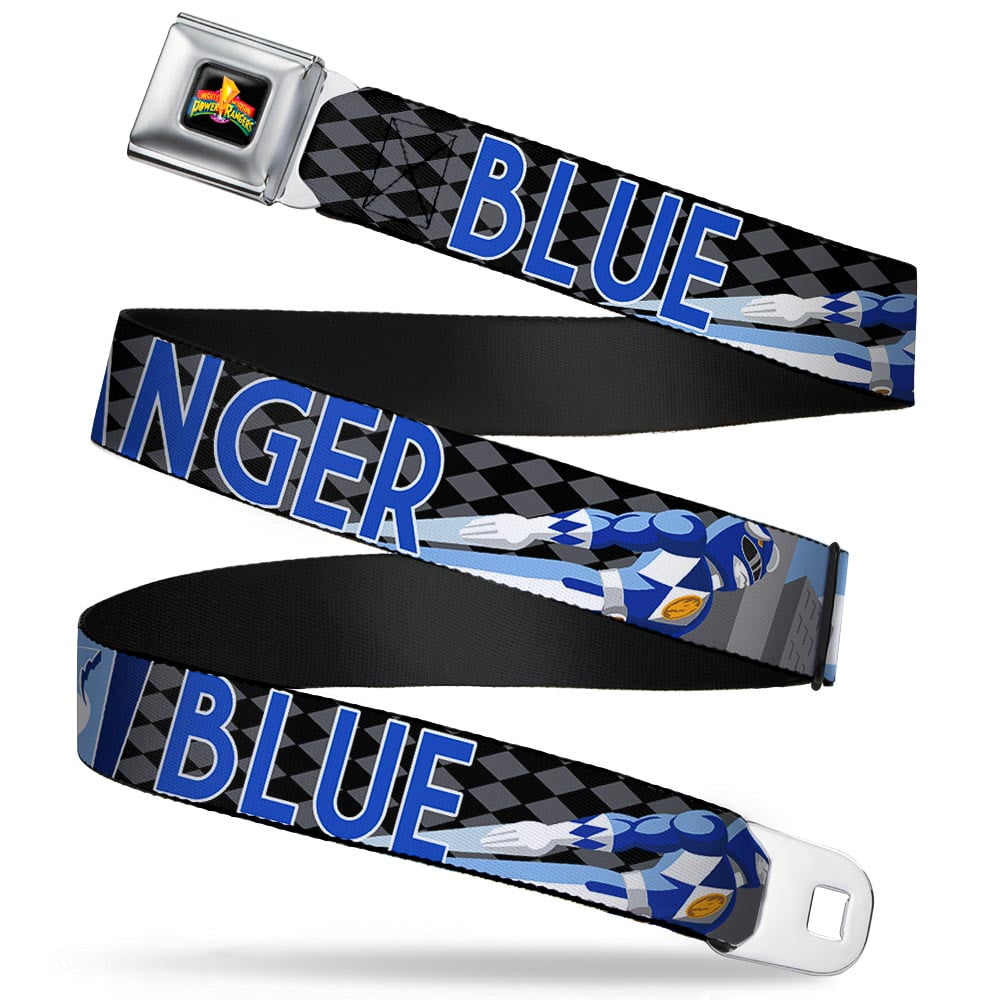Power Rangers Logo Full Color Blue Ranger Flying Pose Diamonds Black ...