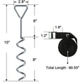 JUMP TASTIC TRAMPOLINE Anchors, 4 Pcs Steel Spiral Ground Stakes, Tie ...