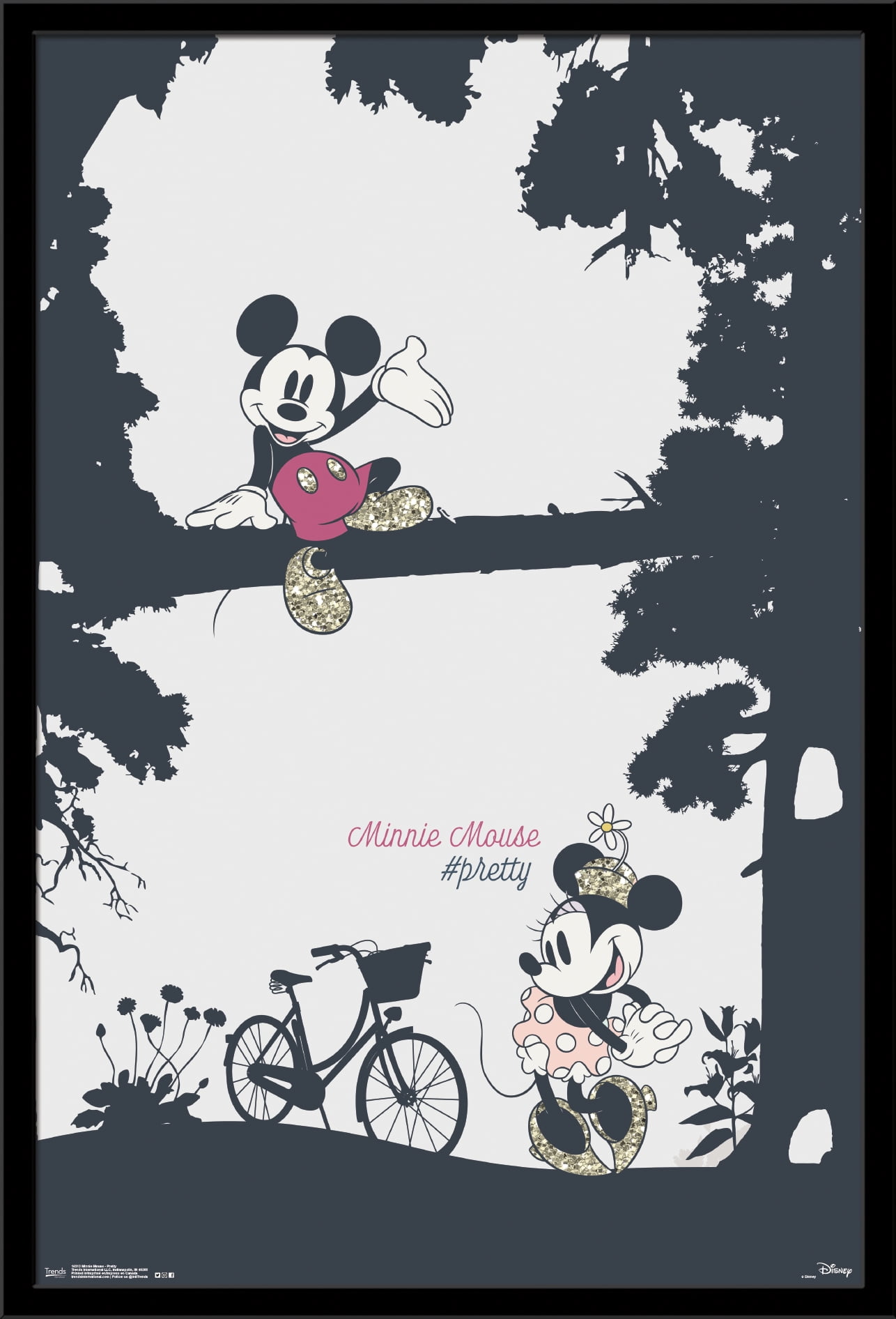 Disney Minnie Mouse - Pretty Wall Poster, 22.375" x 34", Framed ...