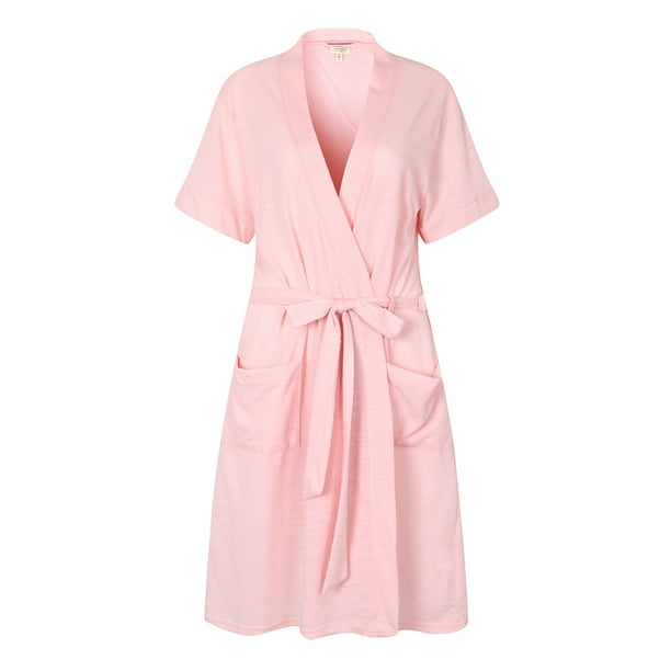 Richie House - Richie House Women's Short Sleeve Cotton Bathrobe Robe ...