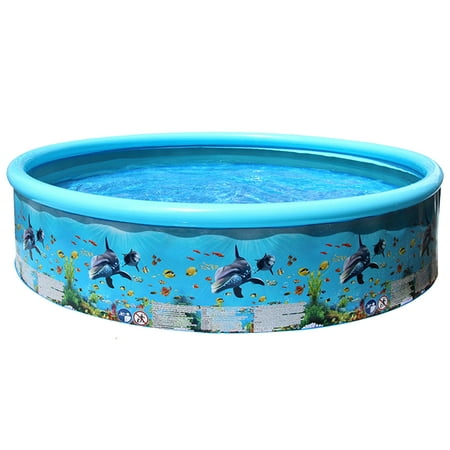 Inflatable Swimming Pool Ocean Fish Pool with Pipe Hard Round Adult ...