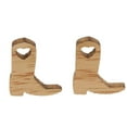 50pcs Unfinished Wood Cutouts Miniature Wooden Cowboy Boots ...