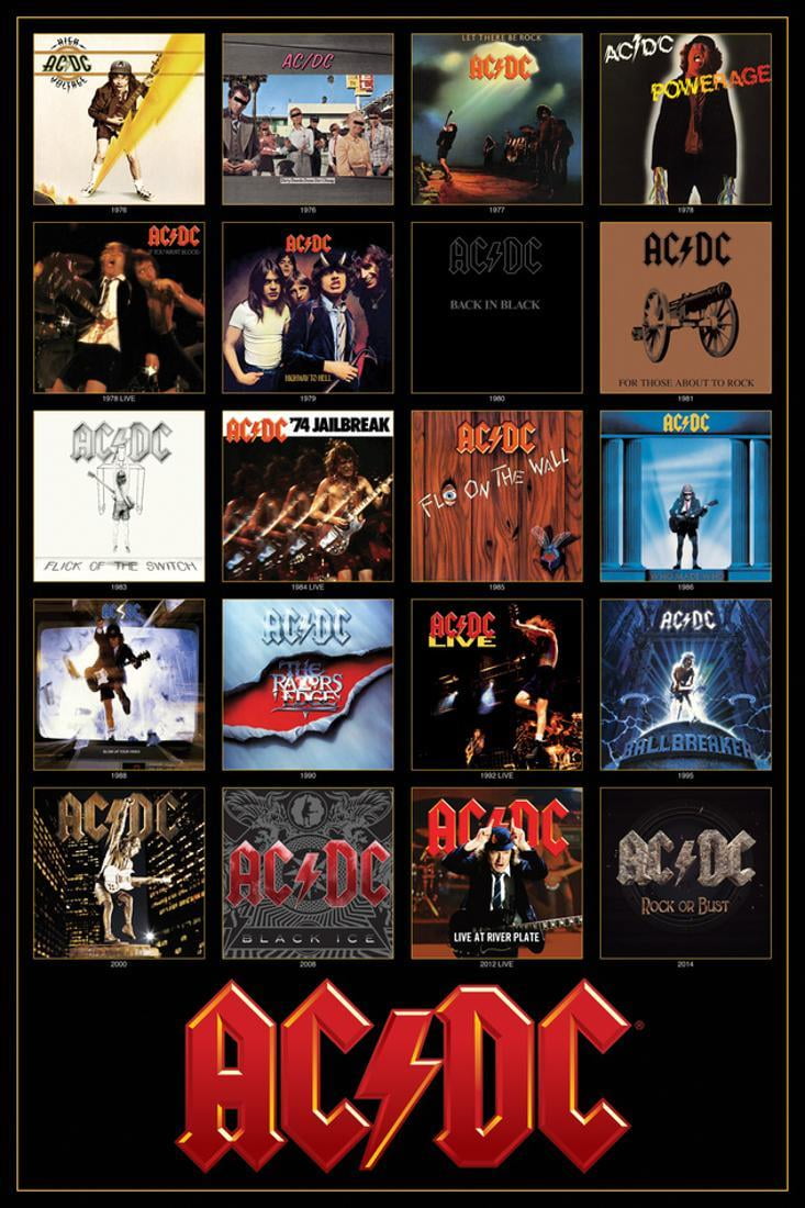 AC/DC Discography Poster - 24x36 - Walmart.com