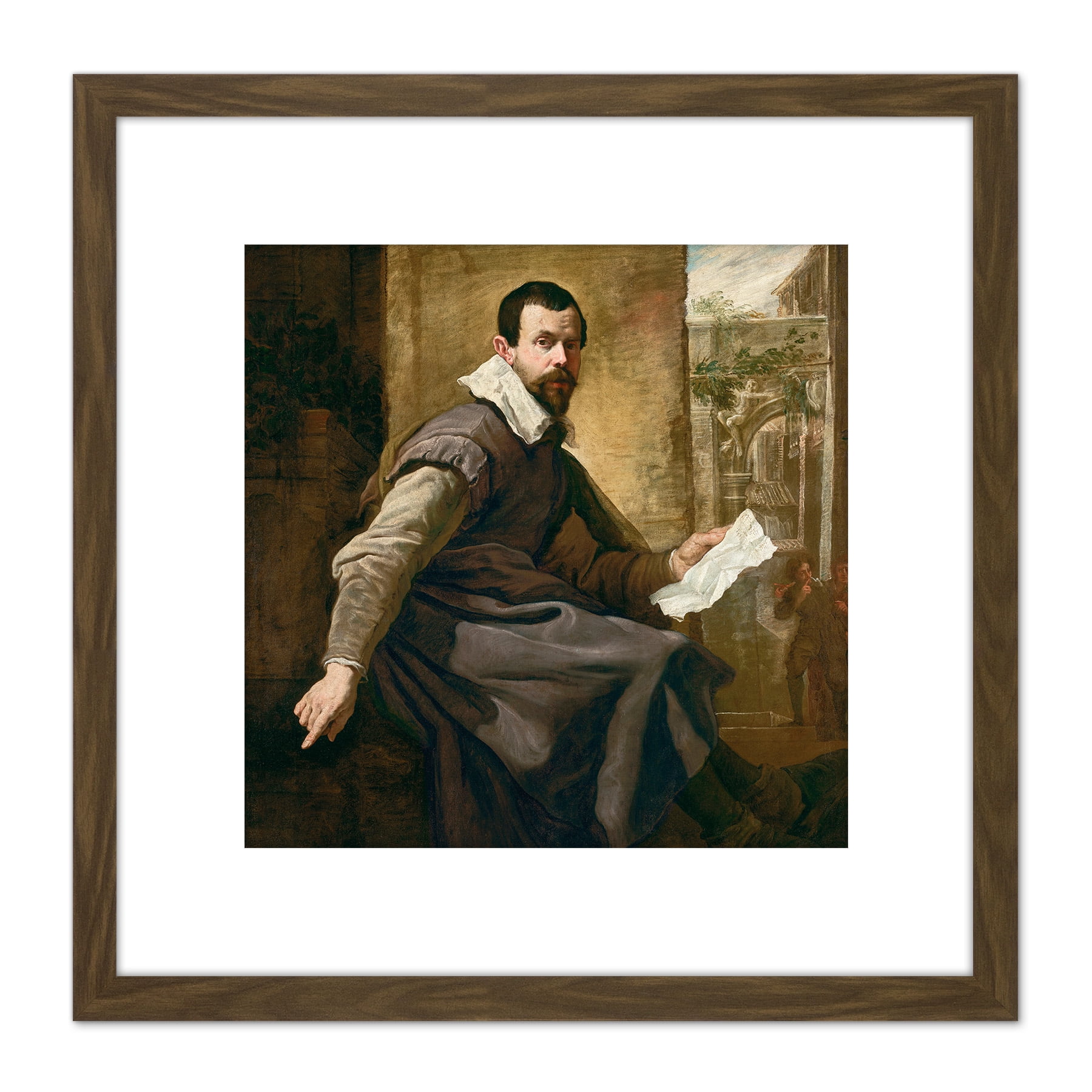 Fetti Portrait Man With Sheet Music Painting 8X8 Inch Square Wooden ...