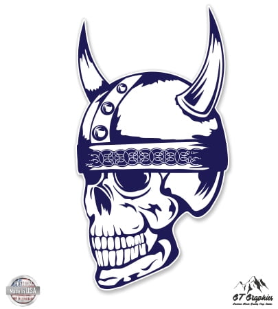 Viking Skull - 5" Vinyl Sticker - For Car Laptop I-Pad - Waterproof ...