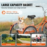 KFFKFF Collapsible Adult Three-Wheeler, 24" Aluminum Alloy Frame ...