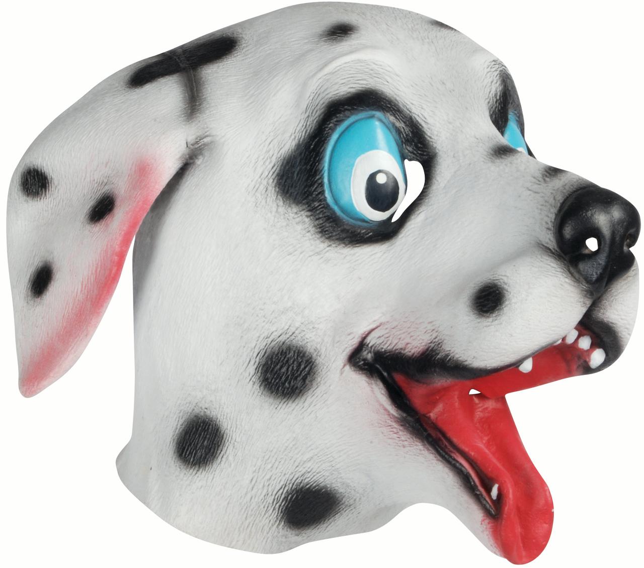 Star Power Realistic Dalmation Full Head Animal Mask, White Black, One ...