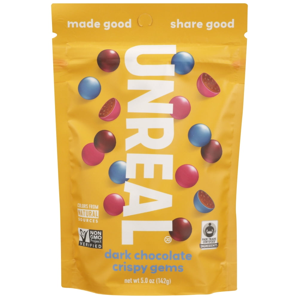 Unreal Crispy Quinoa Chocolate Gems Dark Chocolate, 5 Oz - Walmart.com ...